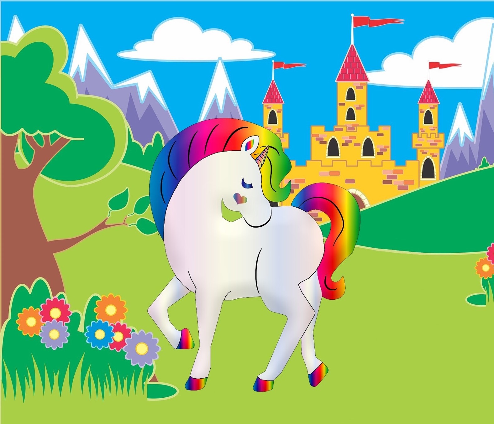 DDP1824 Rainbow Unicorn Diamond Dot Painting 